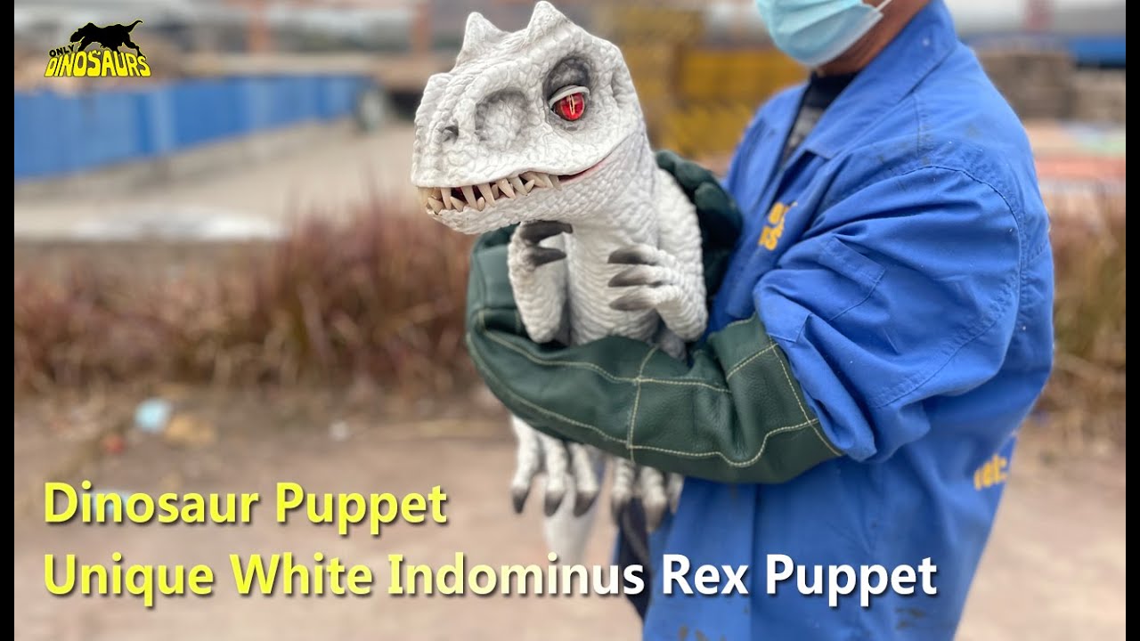 Unique White Indominus Rex Puppet For Sale | Dinosaur Puppet - YouTube