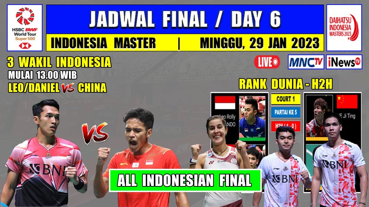 Jadwal Final Indonesia Master 2023 Hari Ini ~ ALL INDONESIAN FINAL ~ 3 ...