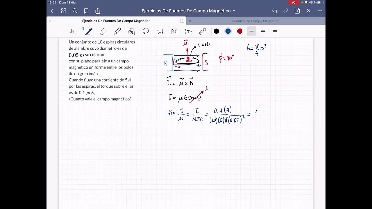 MAGNETISMO: Fuerzas Magnéticas, Ejercicio 7. Torque magnético - YouTube