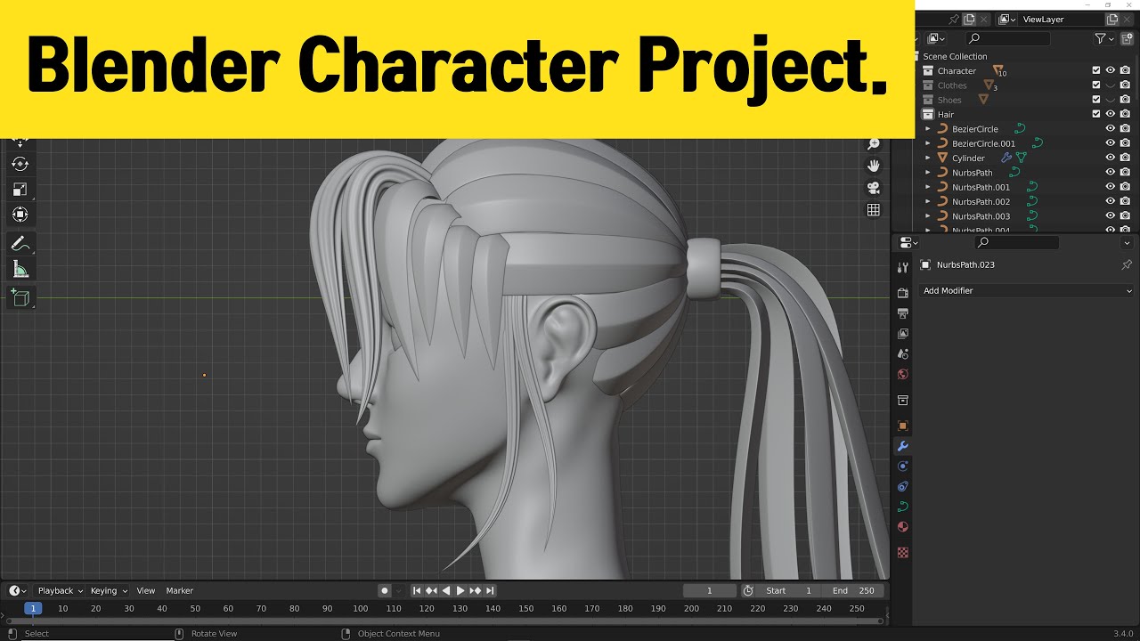 Make hair_3 | #49 Blender 3d character modeling | tutorial - YouTube