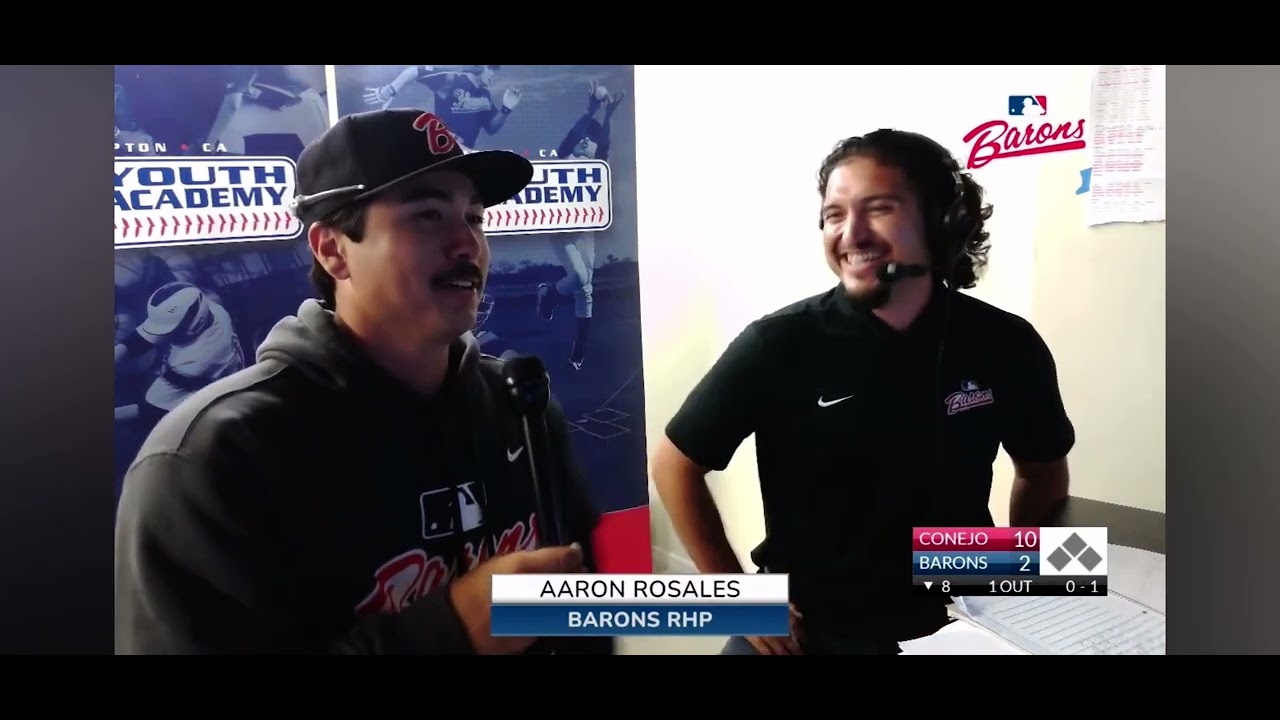 In-game interview with Aaron Rosales RHP MLB Academy Barons - YouTube