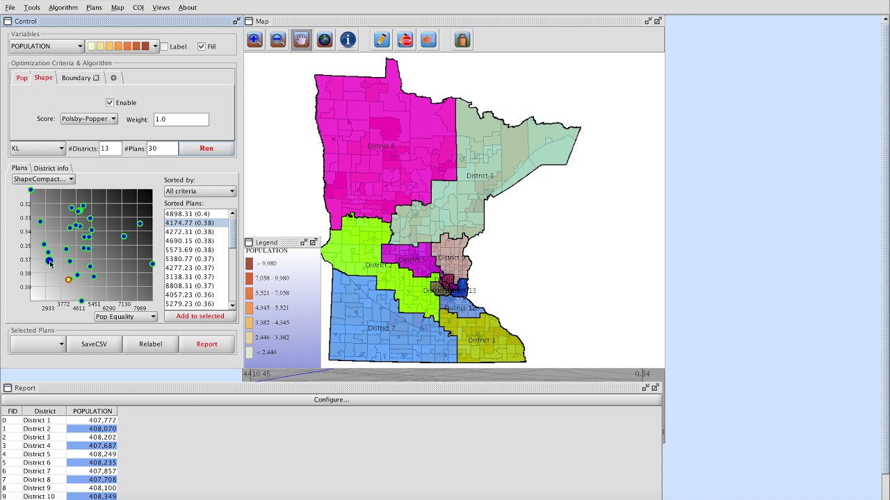 automated redistricting: producing multiple redistricting plans - YouTube