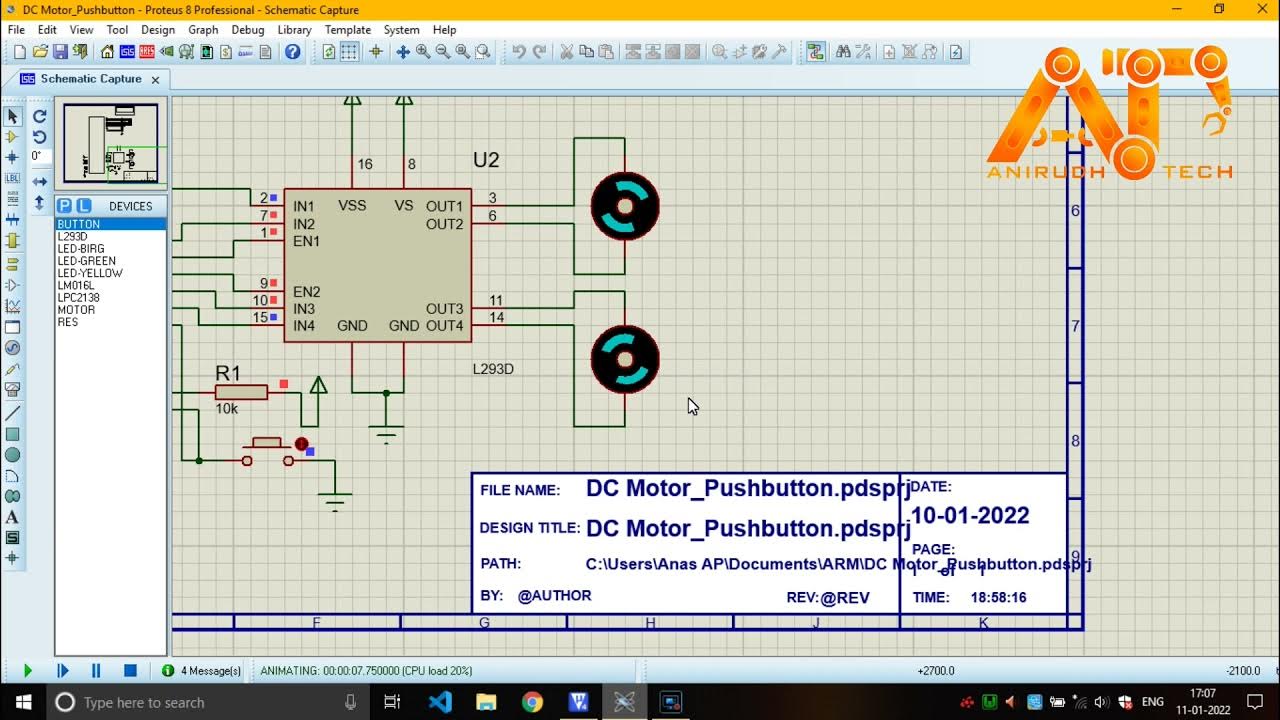 ARM LPC2138 DC Motor and Pushbutton interface - YouTube