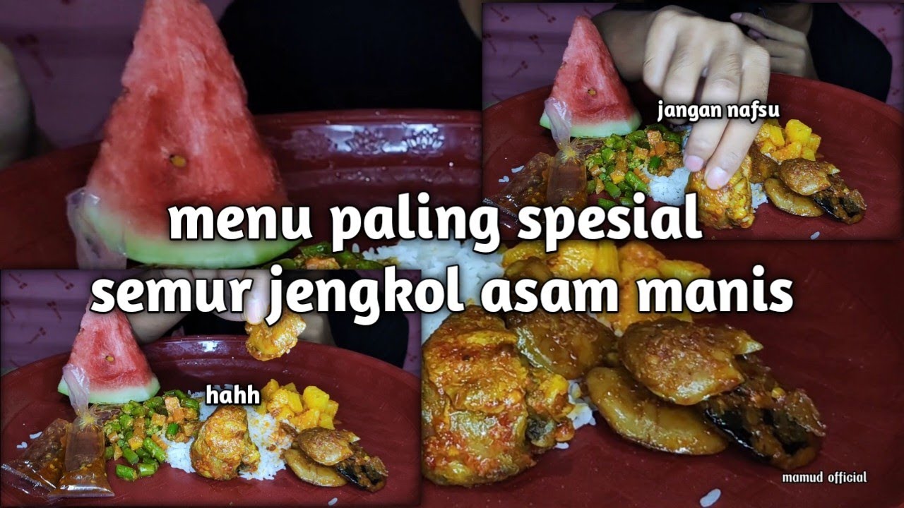 ASMR MAKANAN PEDAS ini sih menu paling favorit "semur jengkol" asam ...