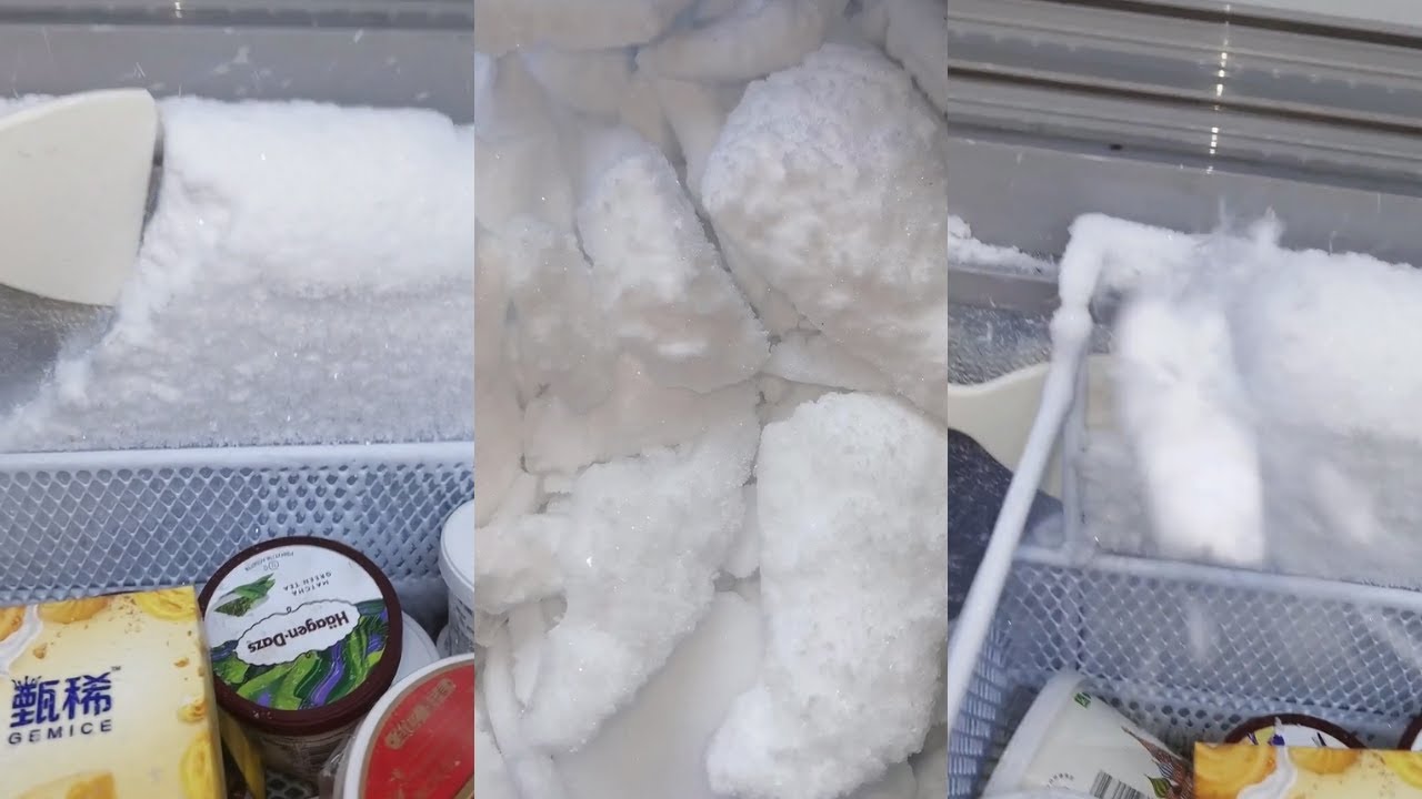 Freezer Frost Ice Scraping | Dry Crunch Ice Eating ASMR ️ ️# ...