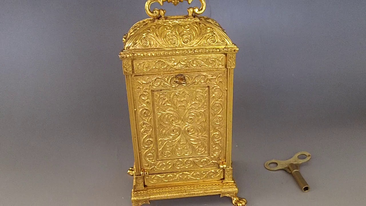 Antique / Vintage German Gold Gilt Mechanical Clock - YouTube