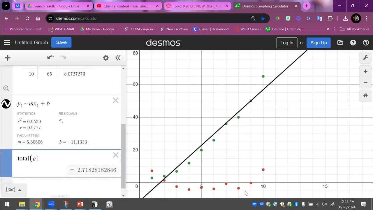 1A.4 pt. 2 Residual Plots on Desmos - YouTube
