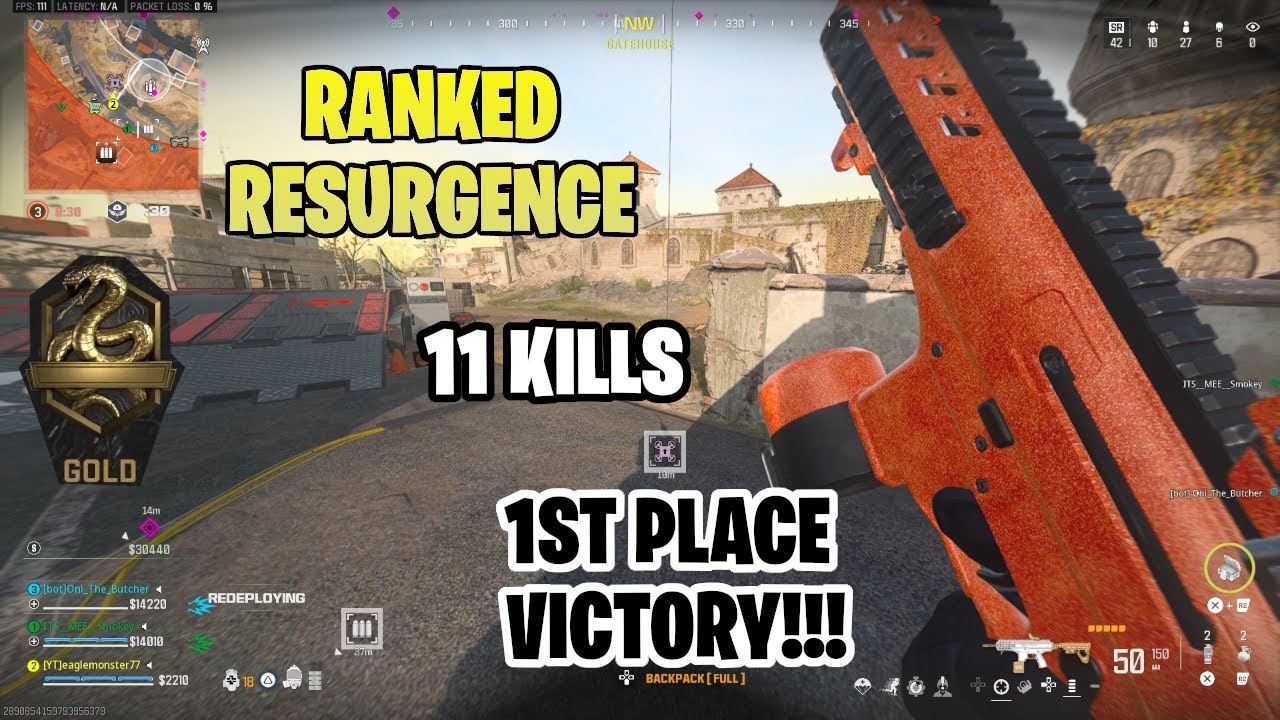 RANKED RESURGENCE: VICTORY!! 11 KILLS: 1ST PLACE: COMMENTARY: GREAT TO ...