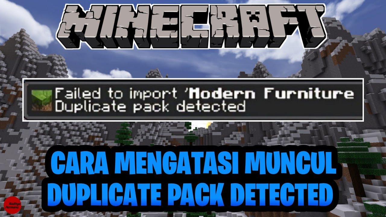 CARA MENGATASI GAGAL IMPORT DUPLICATE PACK DETECTED PADA MINECRAFT ...