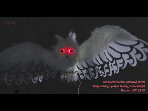 Halloween Snow Owl, animated, 80cm