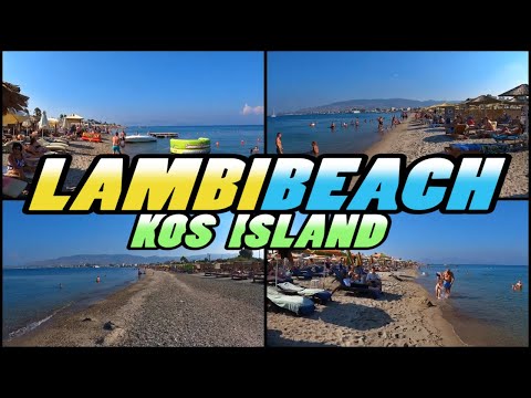 LAMBI BEACH Walking Tour - Kos - Greece (4k) - YouTube