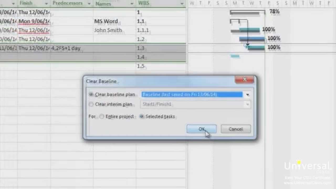 How to Use Baselines Tutorial in Microsoft Project 2013 - YouTube