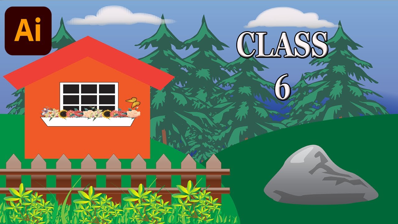 Adobe Illustrator scenery Making with beautiful style - YouTube