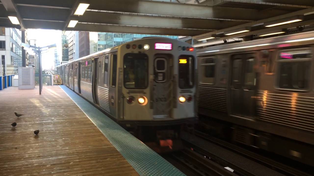 CTA 5000 Series Pink Line Entering Clark/Lake - YouTube