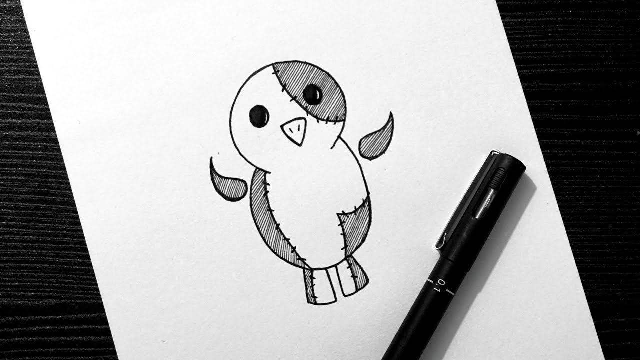 Bird Doodle Art || How To Draw A Cute Bird || Bird Drawing Easy ...