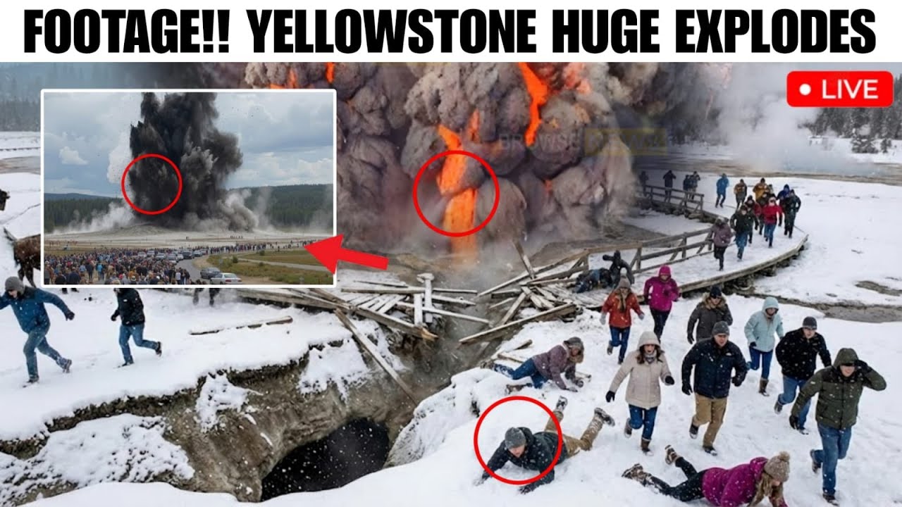 1 Minute Ago!! Yellowstone Park Cracks and Explodes! Footage of Black ...