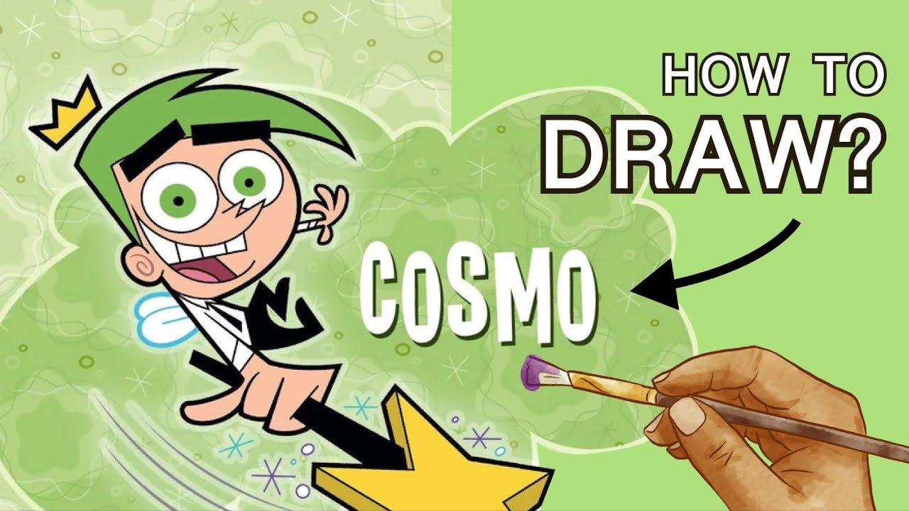 How to draw COSMO | old parents nickelodeon | Simple tutorial step-by ...