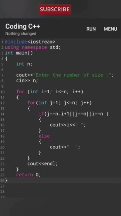 Best C Pattern Program Video 💯🧠 Coding Codewriter07 Youtubeshorts Programming Youtube