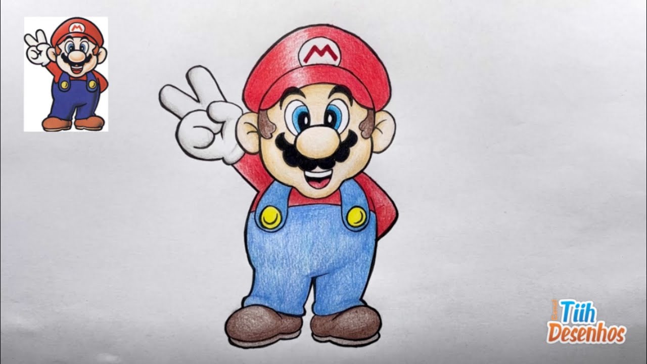 Desenhando Mario - Mario Bros Fácil Passo a Passo - How to Draw Mario ...