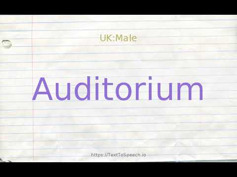 How to pronounce auditorium - YouTube