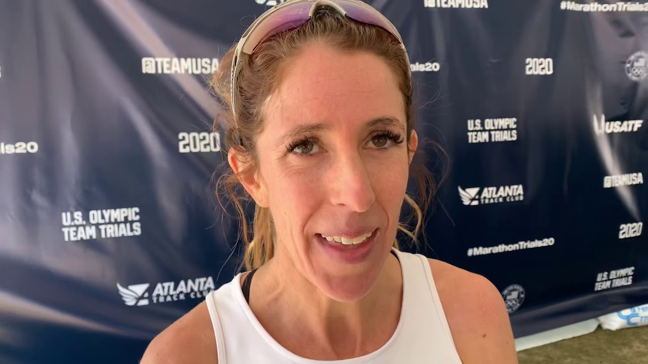 Stephanie Bruce after taking 6th at 2020 Olympic Marathon Trials - YouTube