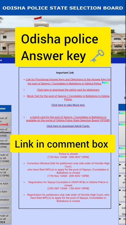 Osap IRB answer key 2024 ll Odisha police answer key today ll osap answer key #shorts - YouTube