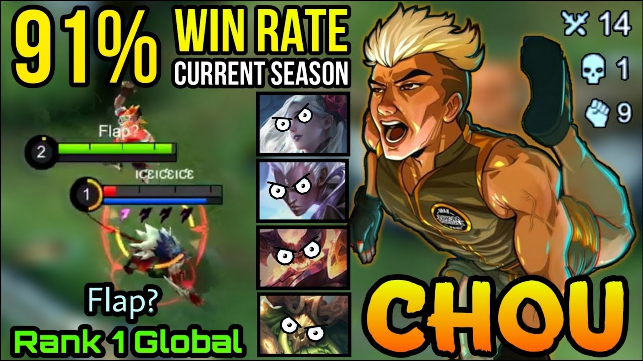 You Can't Escape!! 91% Win Rate S16 Chou Almost Got SAVAGE!! - Top 1 ...