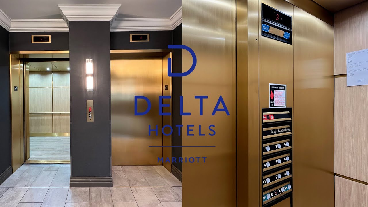 9 Story Impulse! Dover Traction Elevators - Delta Hotel - Santa Clara, CA - YouTube