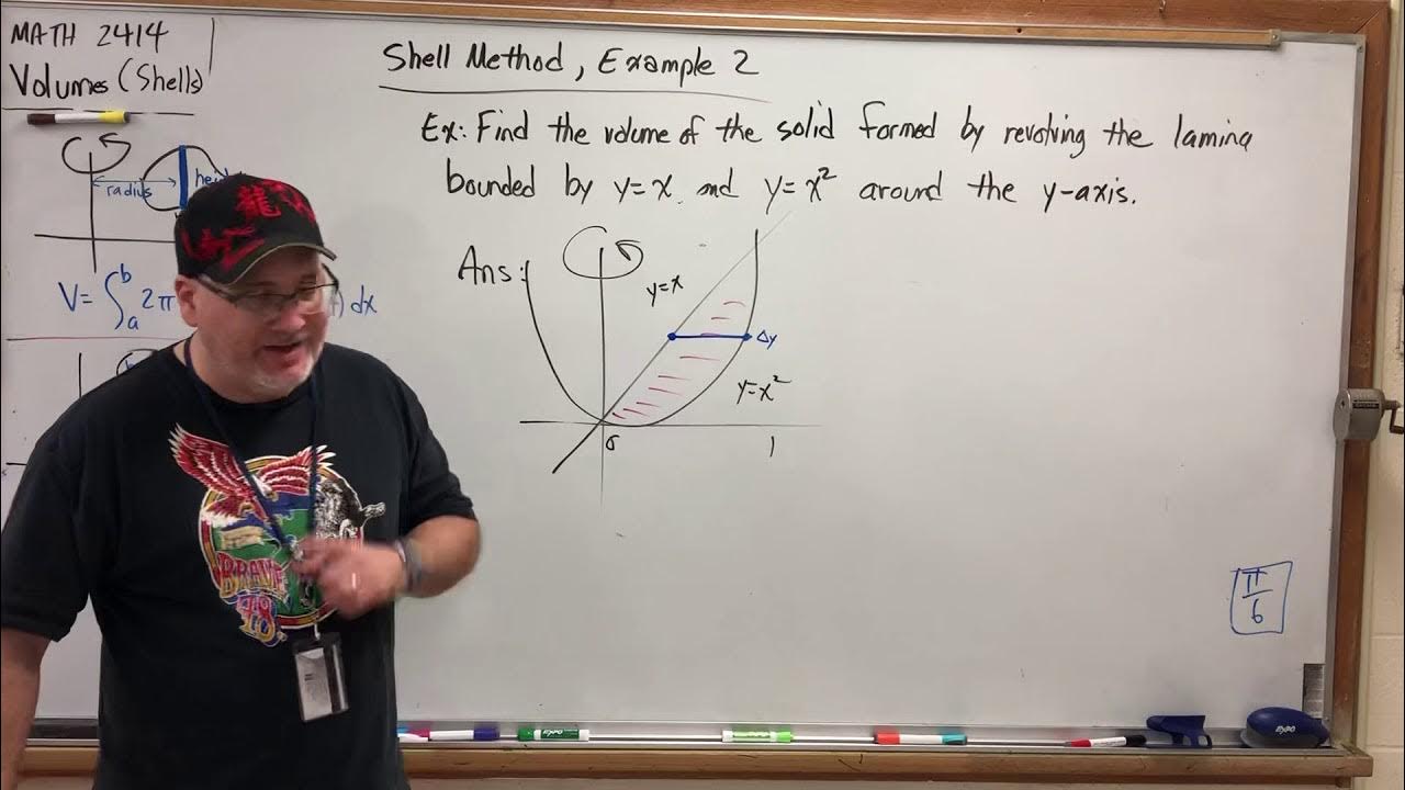 MATH 2414 - Volumes (Shells) (3): Shell Method, Example 2 - YouTube