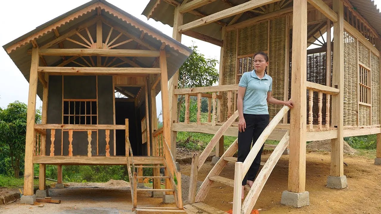 TIMELAPSE: START TO FINISH Alone Building Wooden House - BUILD LOG ...