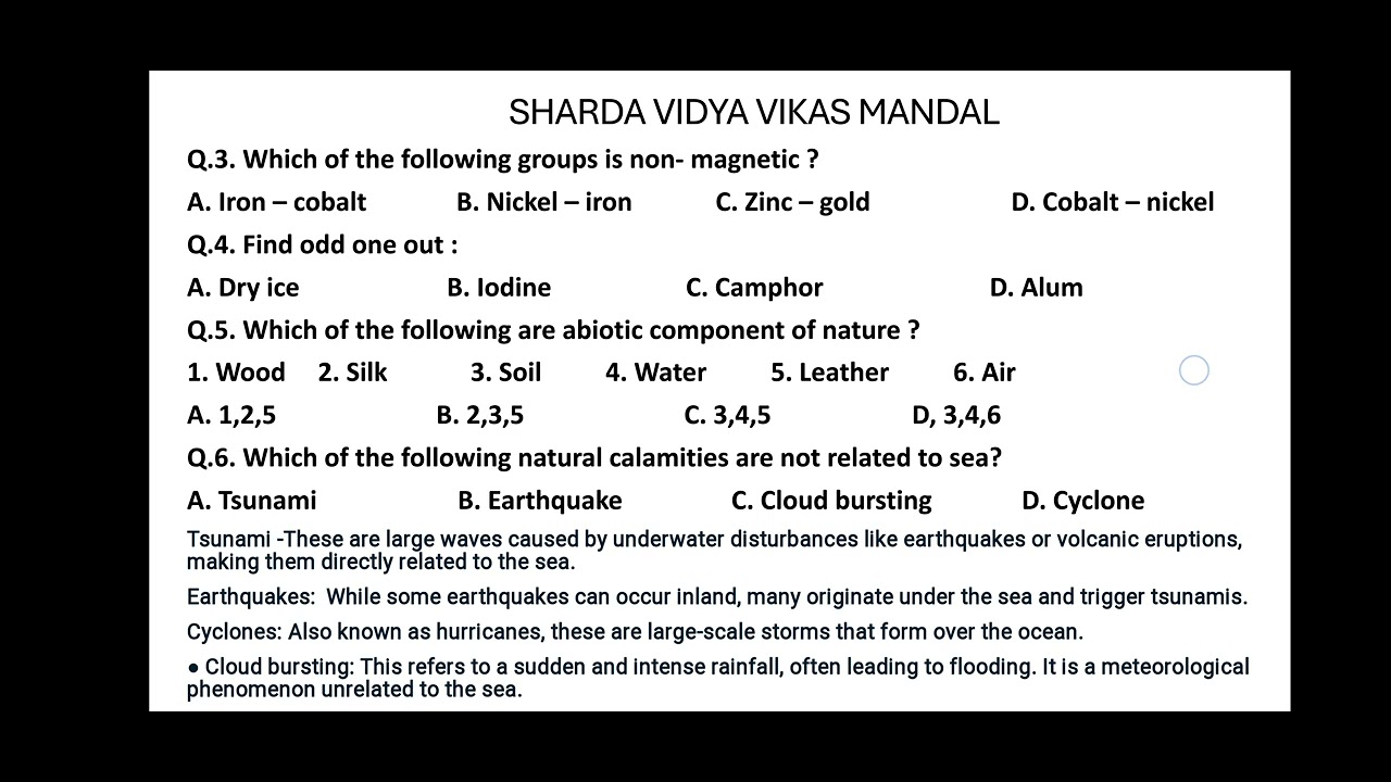 TESTS SERIES- TEST 6 - class 6 ( DHBBC, NSO & young scientist exam ...