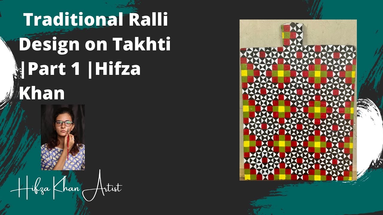 Traditional Ralli Design on Takhti | Part 1 | Hifza Khan Artist ...