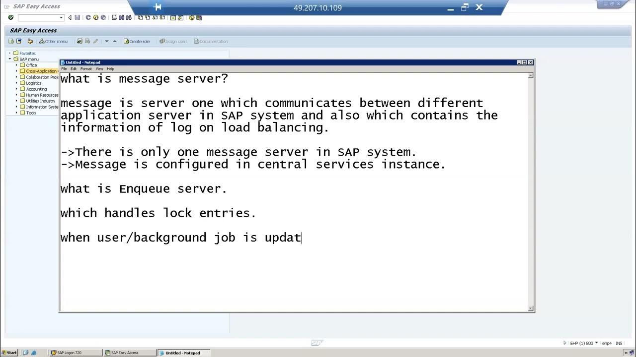 What is Message server and enqueue server in SAP systems - YouTube