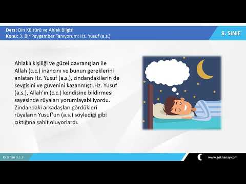 8. Sınıf DKAB 3. Ünite 3. Konu Bir Peygamber Tanıyorum: Hz. Yusuf (a.s.) (LGS DİN)