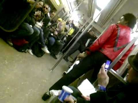 Saxy Sandman Meets Michael Jackson on DT A Train NYC.3gp