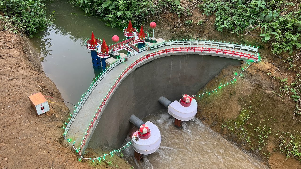 Construction of miniature Hoover hydroelectric power plant - YouTube
