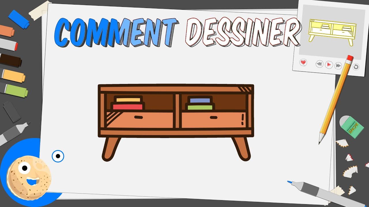 Comment dessiner une commode × Mobilie - YouTube