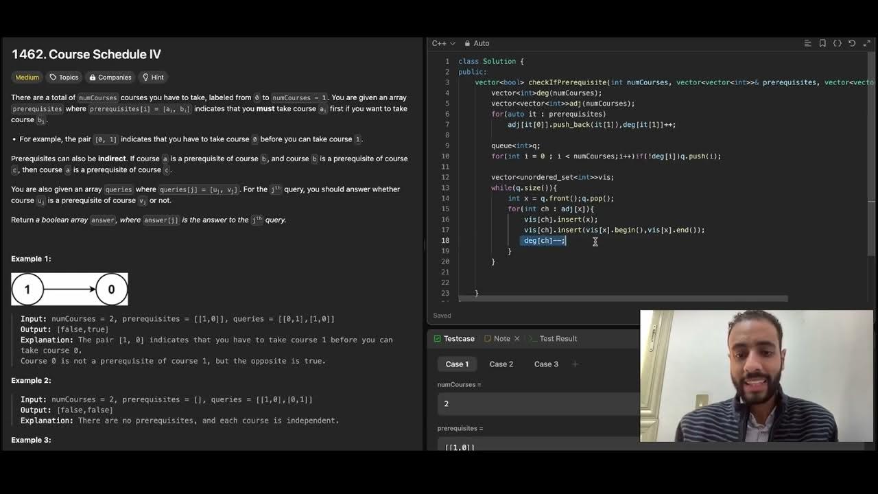 Day 218 | 1462. Course Schedule IV | C++ بالعربي - YouTube