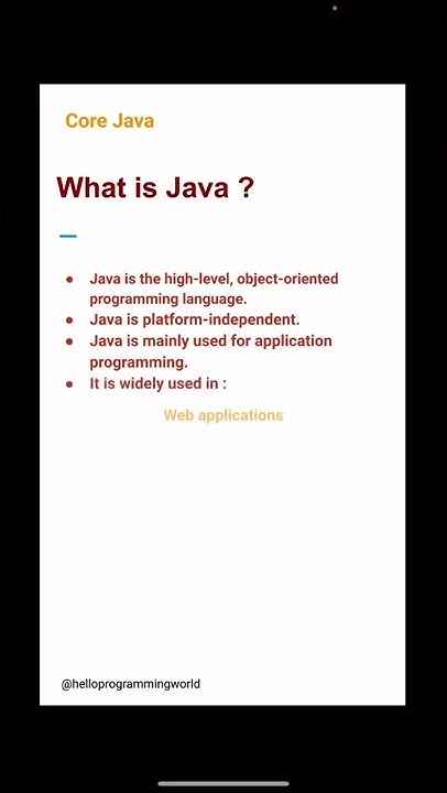 Java | what is Java ? (01) #corejava - YouTube