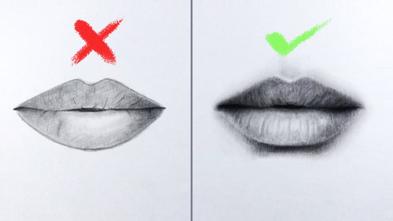 DO's and DON'Ts // How to Draw Realistic Lips // Easy Step by Step ...
