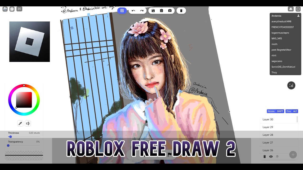 Drawing Hyein (on mouse) in Roblox Free Draw 2 - YouTube