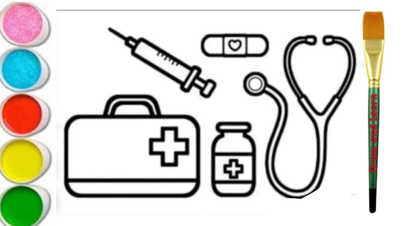 Doctor 🥼kit Drawing || how to draw Doctor kit step by step for kids ...