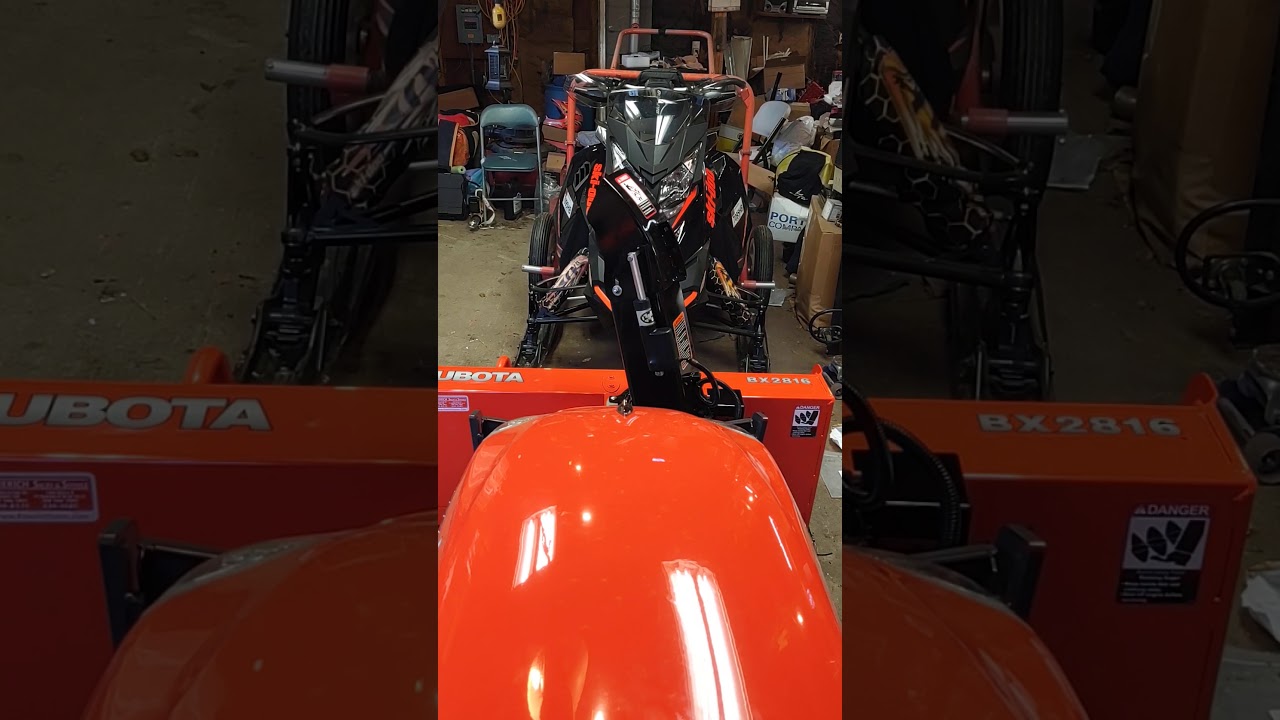 Kubota bx2380 with bx2816 snowblower setup - YouTube