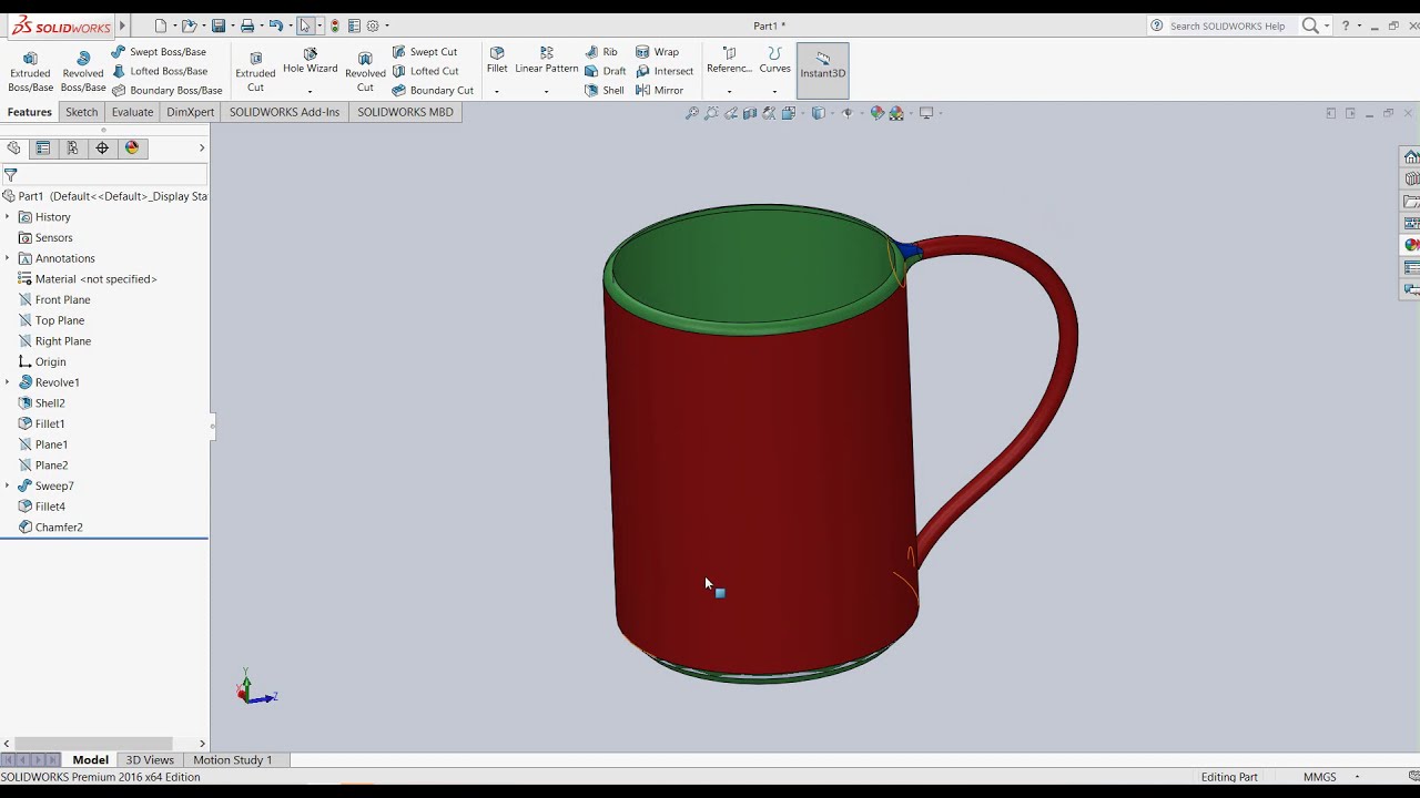 SolidWorks Tutorial-Stylish glass with different color - YouTube