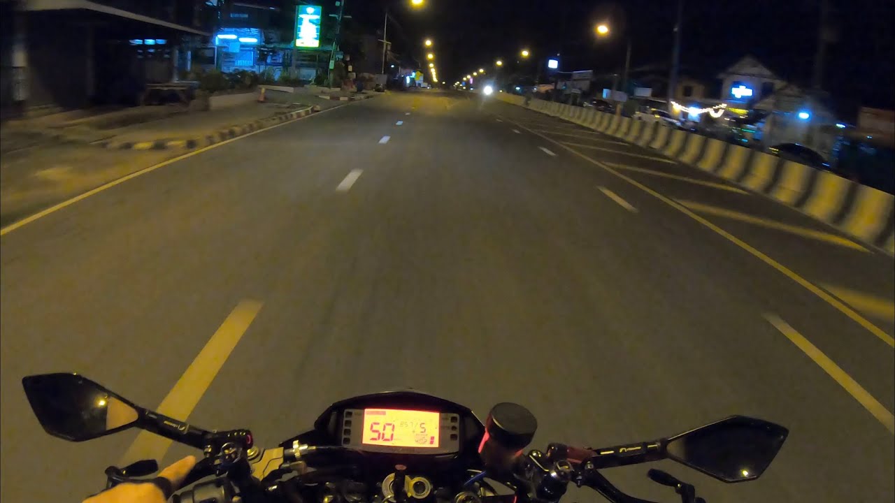 Gopro 7black Raider R150 night ride 4K 60Fps - YouTube