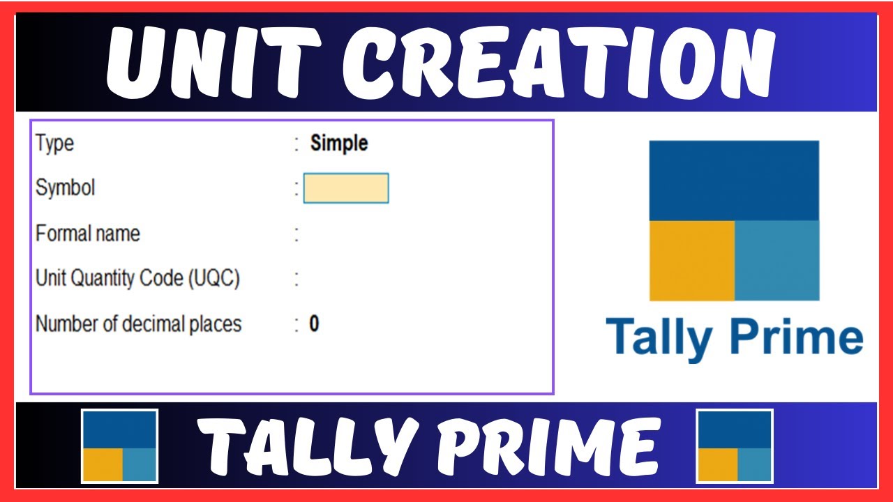 How to Create Measurement Unit in Tally Prime | Tally me Unit Kese ...