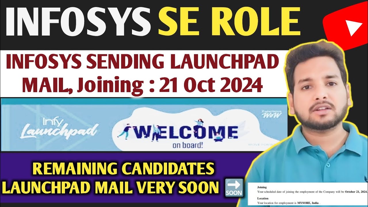 Infosys Sending launchpad Mail 🔥| SE Role | Mysore Training | Offer ...