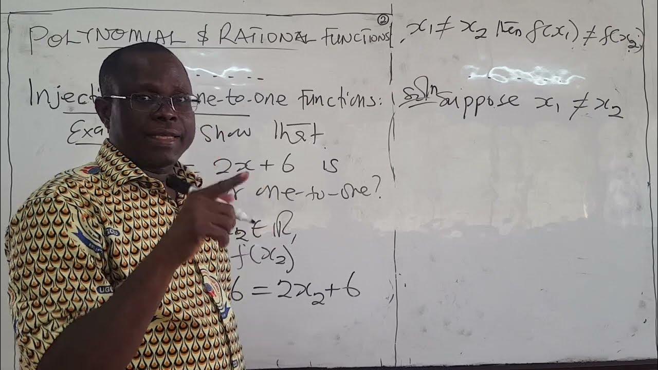 MATH101-LEC11: One-to-one (Injective) Functions - YouTube