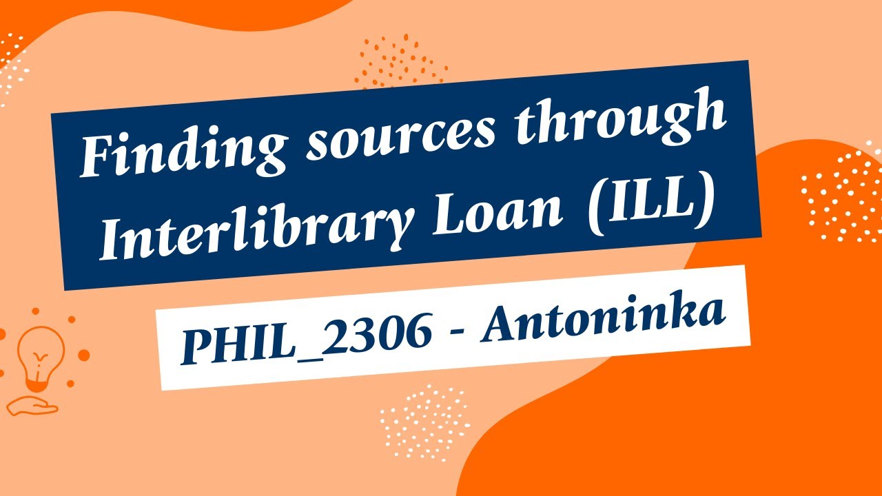 PHIL_2306 - Placing an interlibrary loan request - YouTube