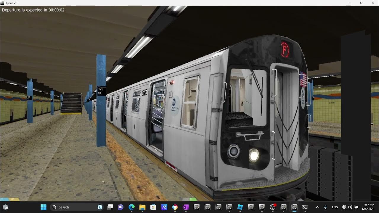 Openbve R160A Extra Alstom F Train Arriving & Departing at Jamaica 179th Street - YouTube